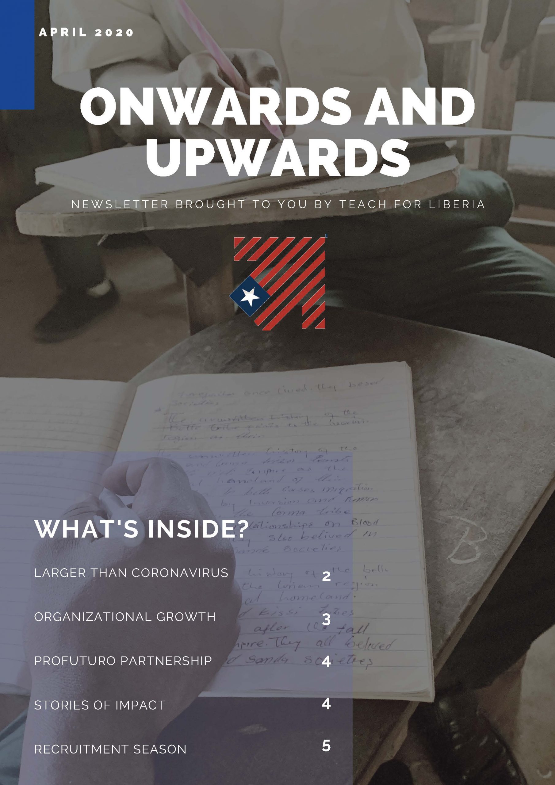 Onward and Upwards – April | TEACHFORLIBERIA.org